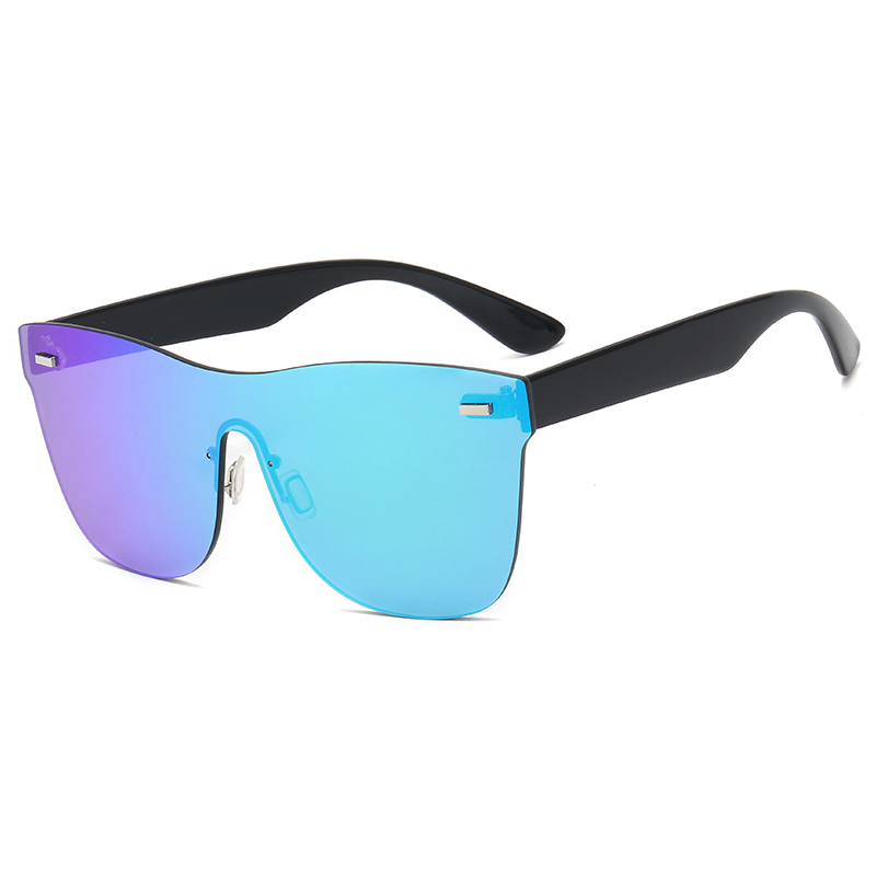 Rimless Mirrored One Piece Lens Sunglasses
