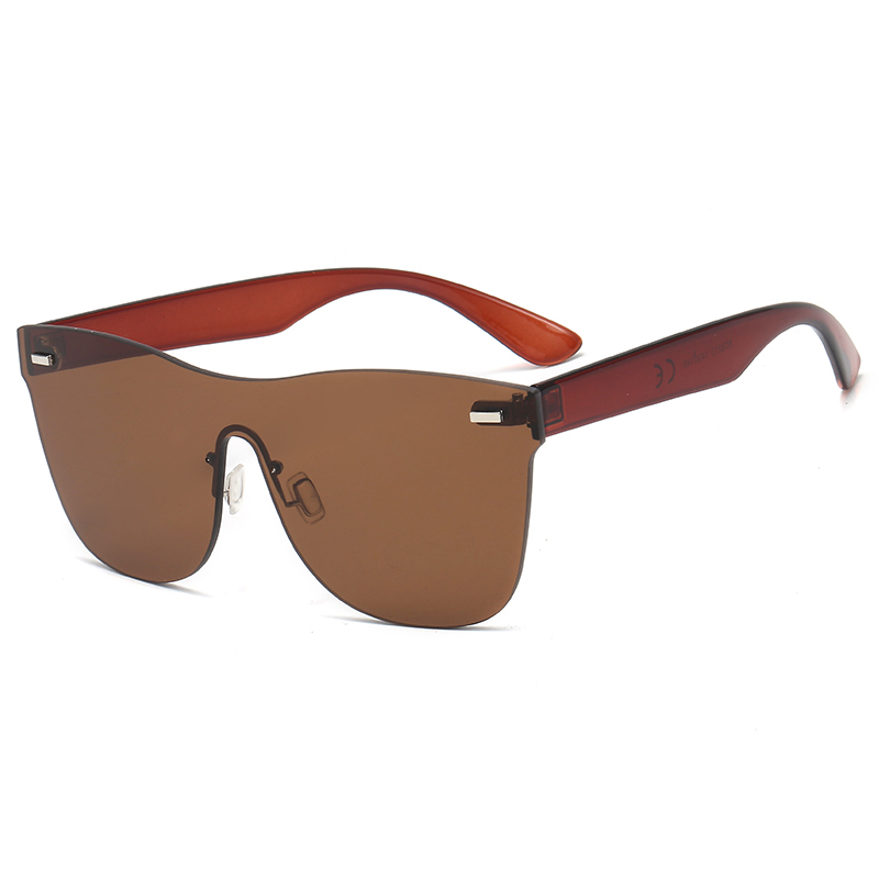 Rimless Mirrored One Piece Lens Sunglasses